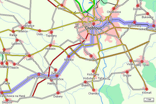Cyklotrasy Olomouc Mapa - Mapa