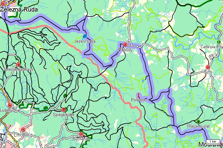 Modrava - Předěl - Prášily - Laka - Železná Ruda | Vyletnik.cz