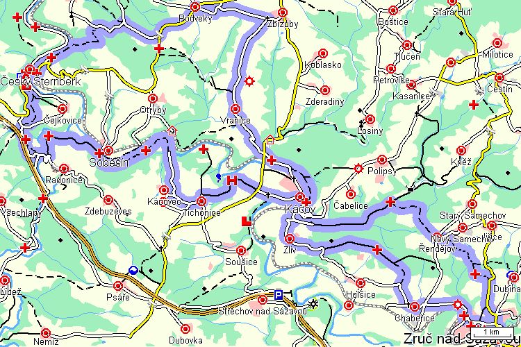 Kolem Sázavy - Cyklotrasa - Střední Čechy - Posázaví a Benešovsko