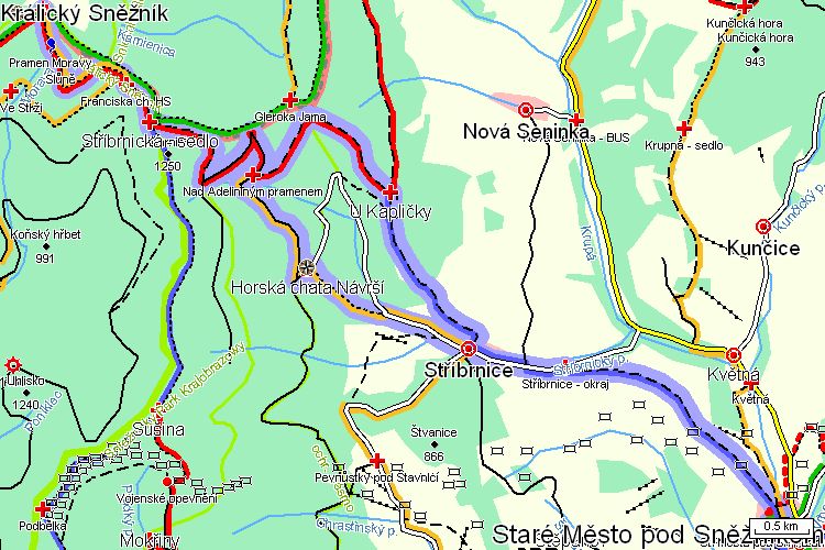 Staré město pod Sněžníkem - Stříbrnice - Králický Sněžník - chata ...